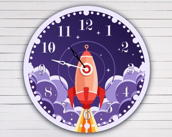 Rocket Ship Clock - Etsy