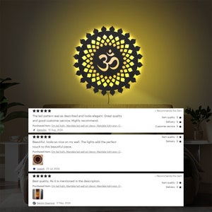 Om Led Light, Mandala Led Wall Art Decor, Mandala Light Sign, Om Symbol ...
