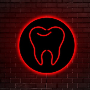 Tooth Neon Sign, Tooth Led Light, Tooth Neon, Tooth Wall Art, Tooth Led ...