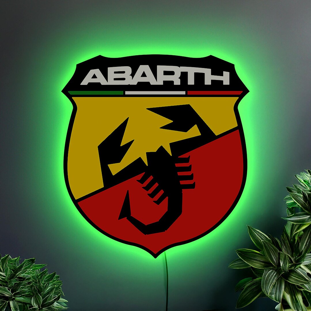 Abarth Neon Sign, Abarth Logo Light, Abarth Wall Decor, Garage Wall ...
