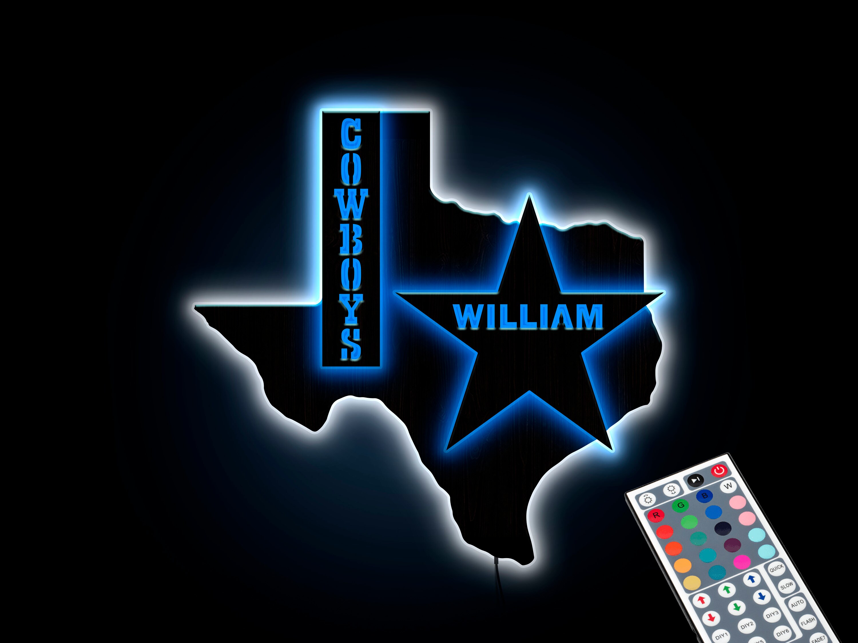 Personalized Led Light Sign Cowboys Lamp Cowboys Lights - Etsy
