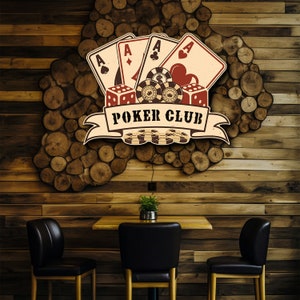 Playing Cards Led Sign, Poker Club Neon Light,poker Cards Neon Sign ...