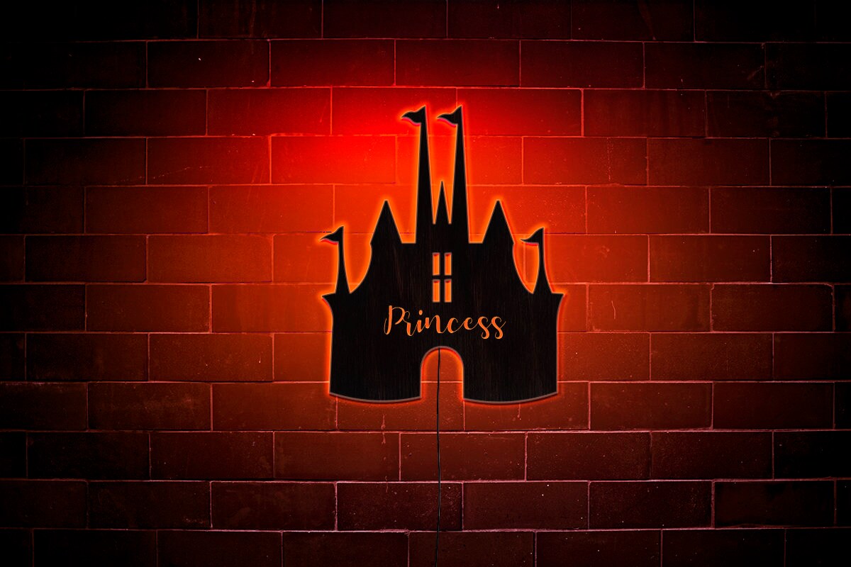 Princess Name Sign, Castle Led Sign, Castle Light, Princess Castle Led ...