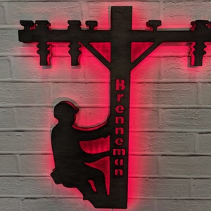 Lineman Led Sign, Lineman Light, Lineman Wall Decor, Lineman Wall Art ...
