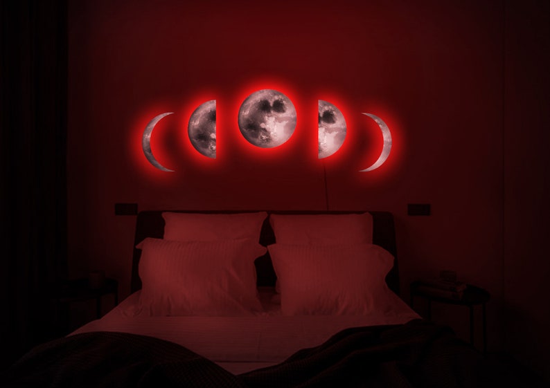 Moon Phase Wall Art Moon Phase Lights Moon Phase Wall Decor - Etsy