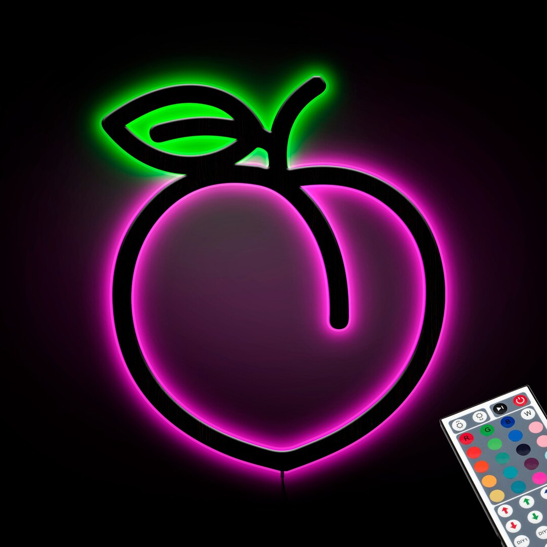 Peach Wall Neon Light,peach Wall Led Decor,peach Neon Sign,fruit Led ...