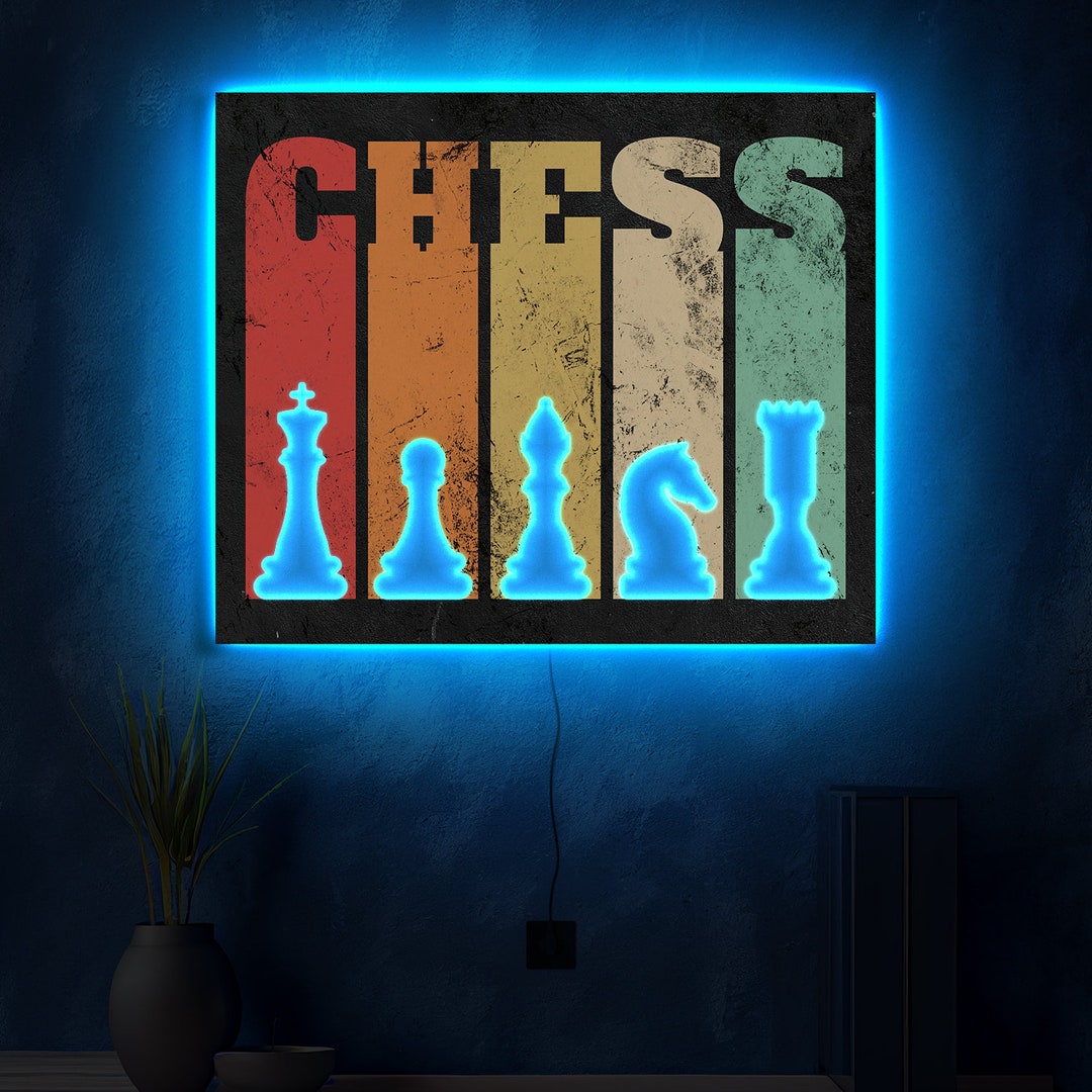 Chess Neon Sign, Chess Light up Sign, Chess Lamp, Chess Wall Art Led ...