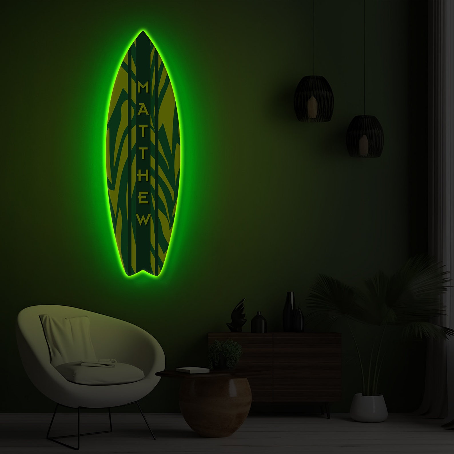 Surfboard Name Sign Light, Surfboard Lamp, Surfboard Wall Art Nursery ...