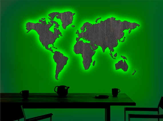 World Map Led World Map Light World Map Neon Sign Map Lamp - Etsy UK