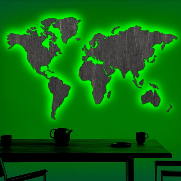 Led World Map - Etsy
