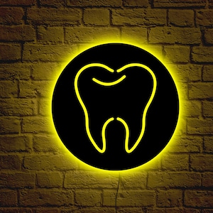Tooth Neon Sign, Tooth Led Light, Tooth Neon, Tooth Wall Art, Tooth Led ...