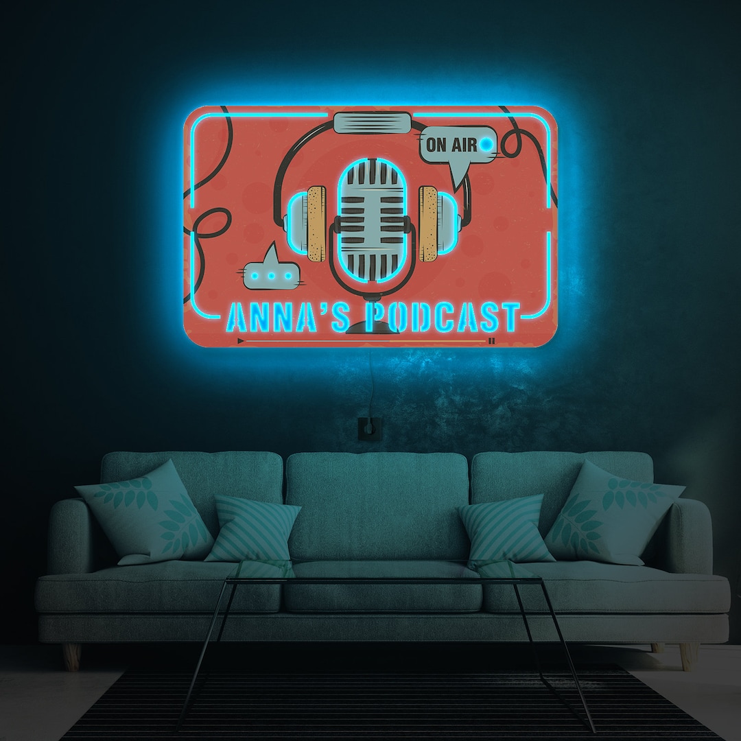 Podcast Neon Sign, Custom Podcast Sign,podcast Light Sign,on Air Sign ...