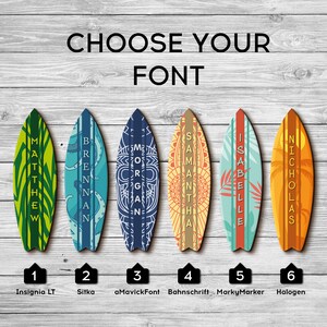 Surfboard Name Sign Light, Surfboard Lamp, Surfboard Wall Art Nursery ...