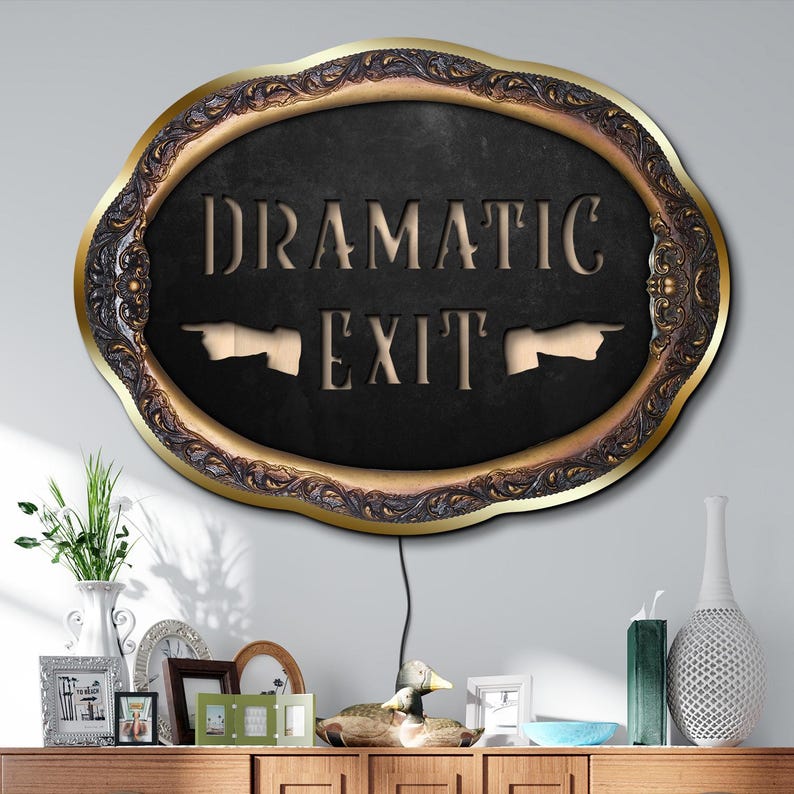 Dramatic Exit Neon Sign, Vintage Exit Sign, Exit Light Sign, Exit Led ...