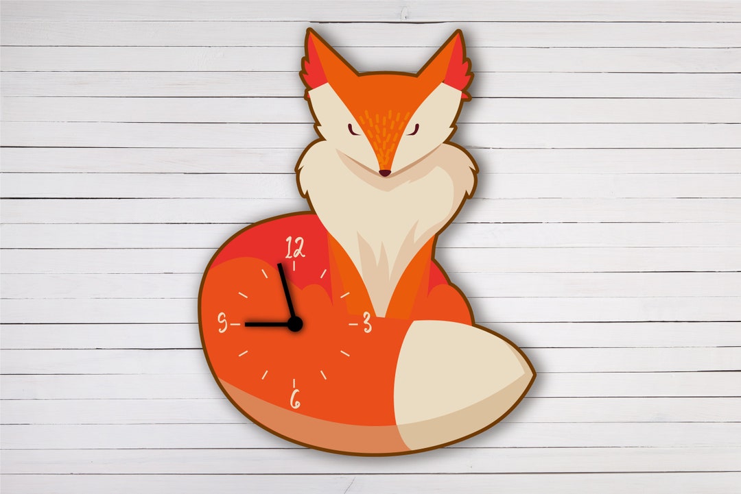 Fox Wall Clock, Woodland Clock, Animal Wall Clock, Natural Clock, Wall ...