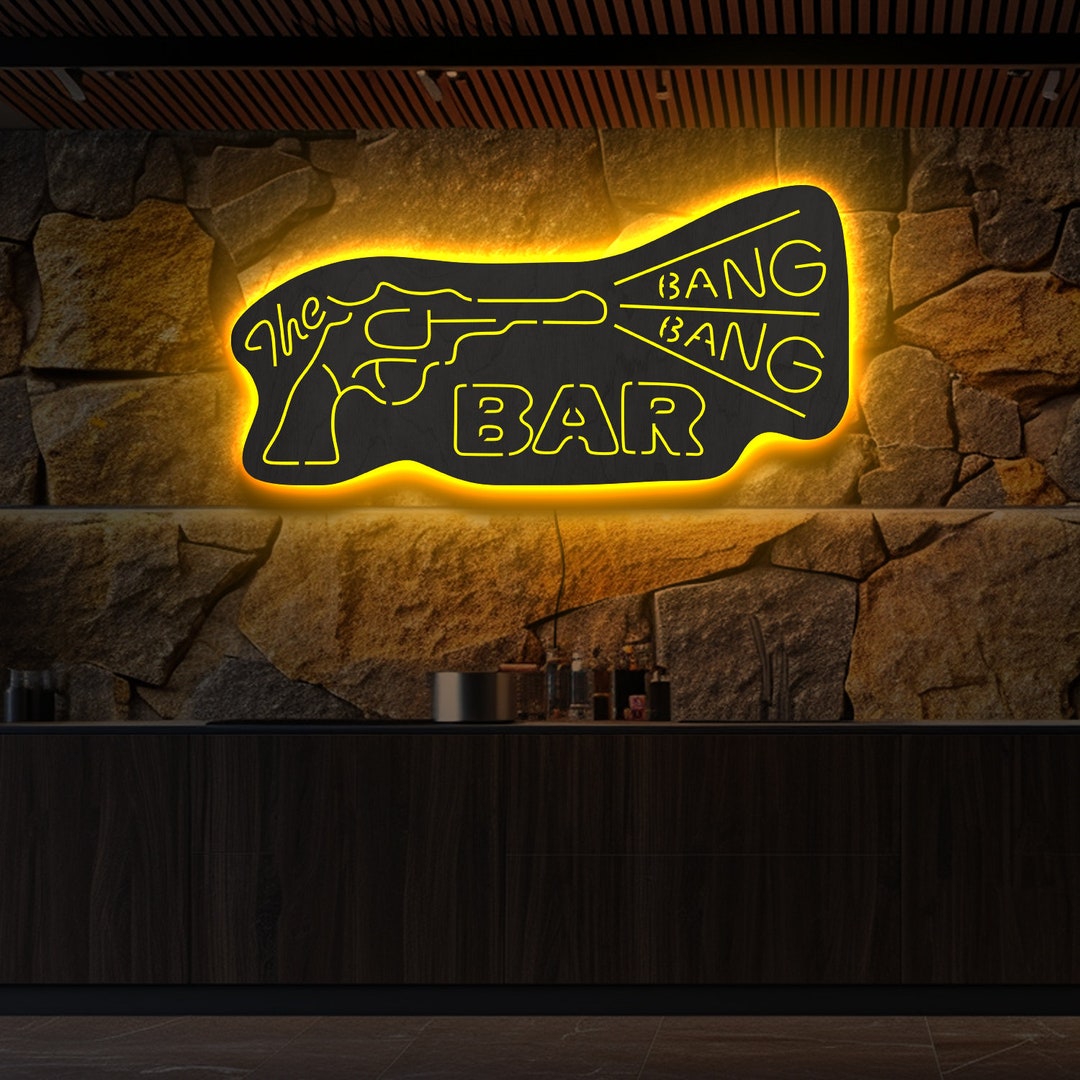 The Bang Bang Bar Neon Sign, Twin Peaks Led Sign, Neon Bar Sign, Man ...