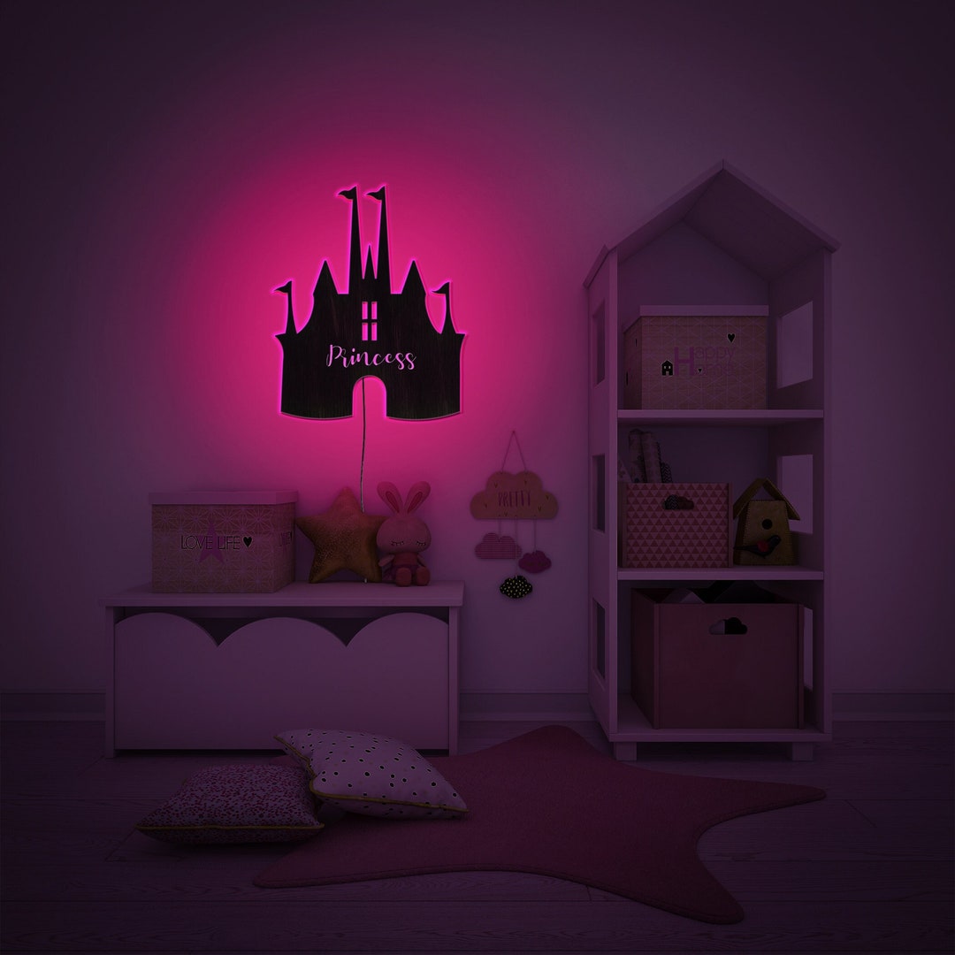Princess Name Sign, Castle Led Sign, Castle Light, Princess Castle Led ...