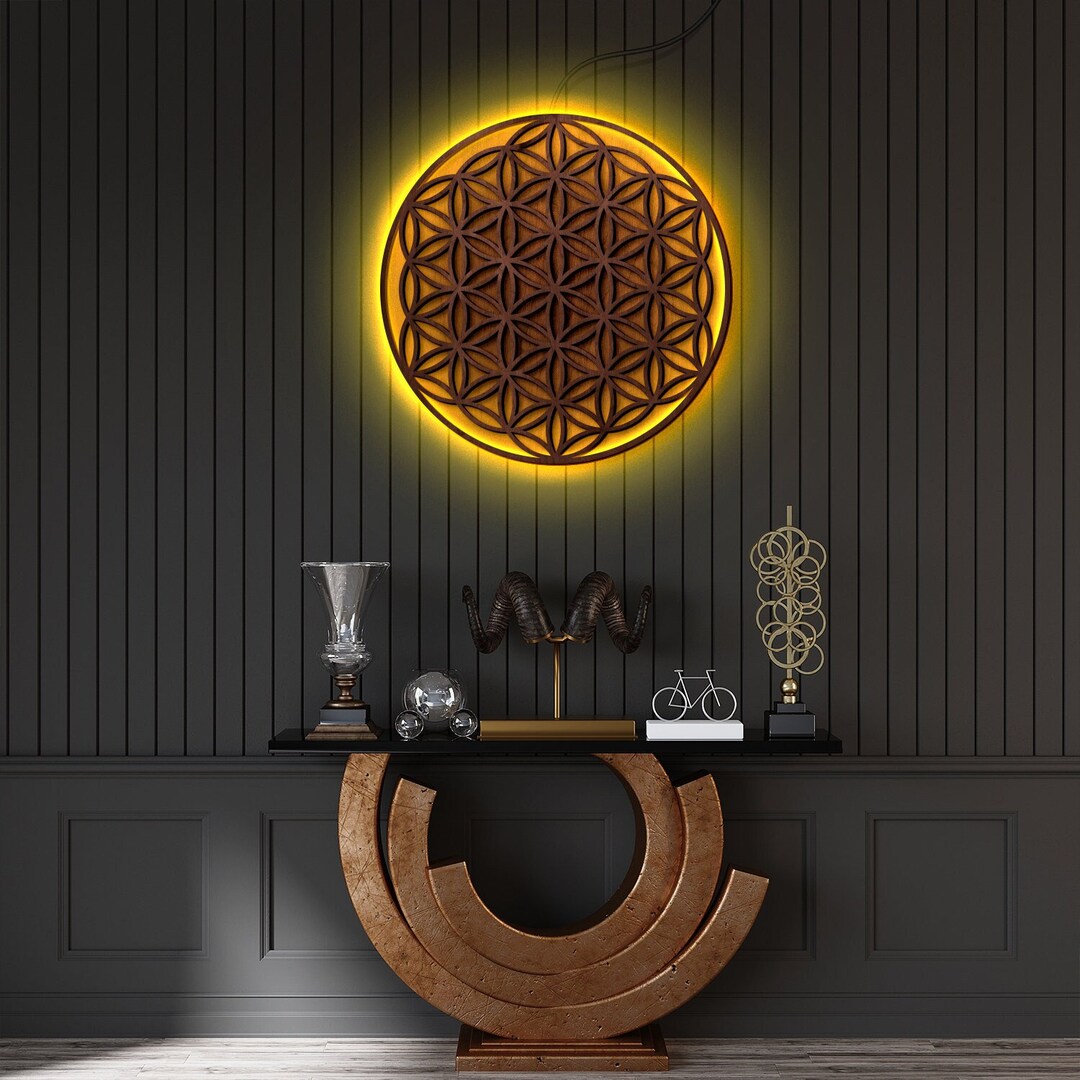 Flower of Life Light Flower of Life Led Sign Yoga Neon Sign - Etsy