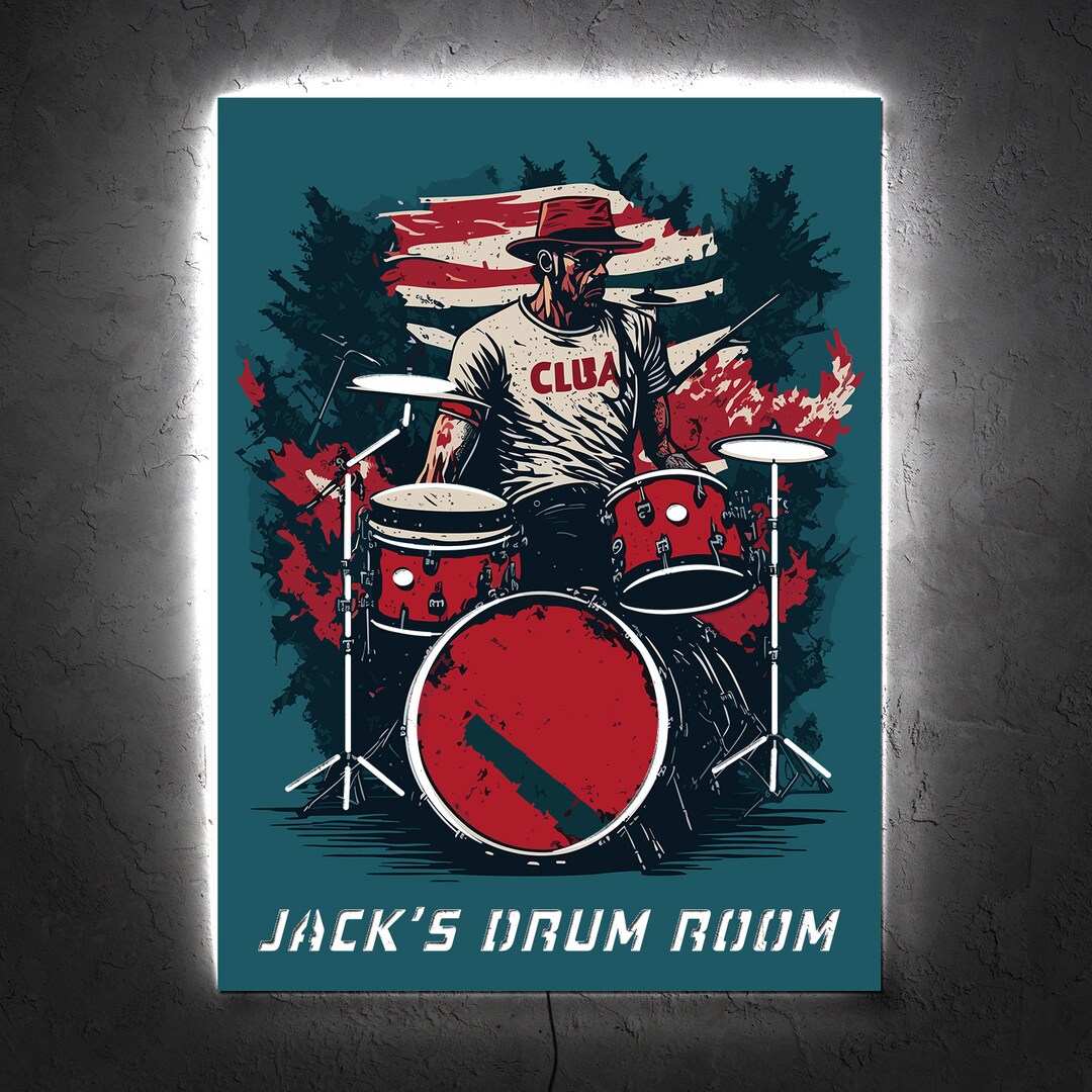 Drum Light up Sign, Drum Neon Sign, Drummer Sign Lighted, Custom Drum ...