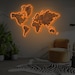 World Map Led, World Map Light, World Map Neon Sign, Map Lamp, Map Wall ...