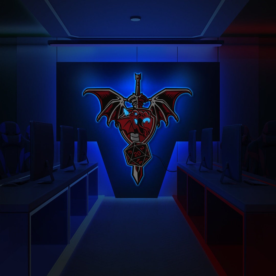 Dungeons and Dragons Wall Art Led, Dnd Led Sign, D and D Neon Sign ...