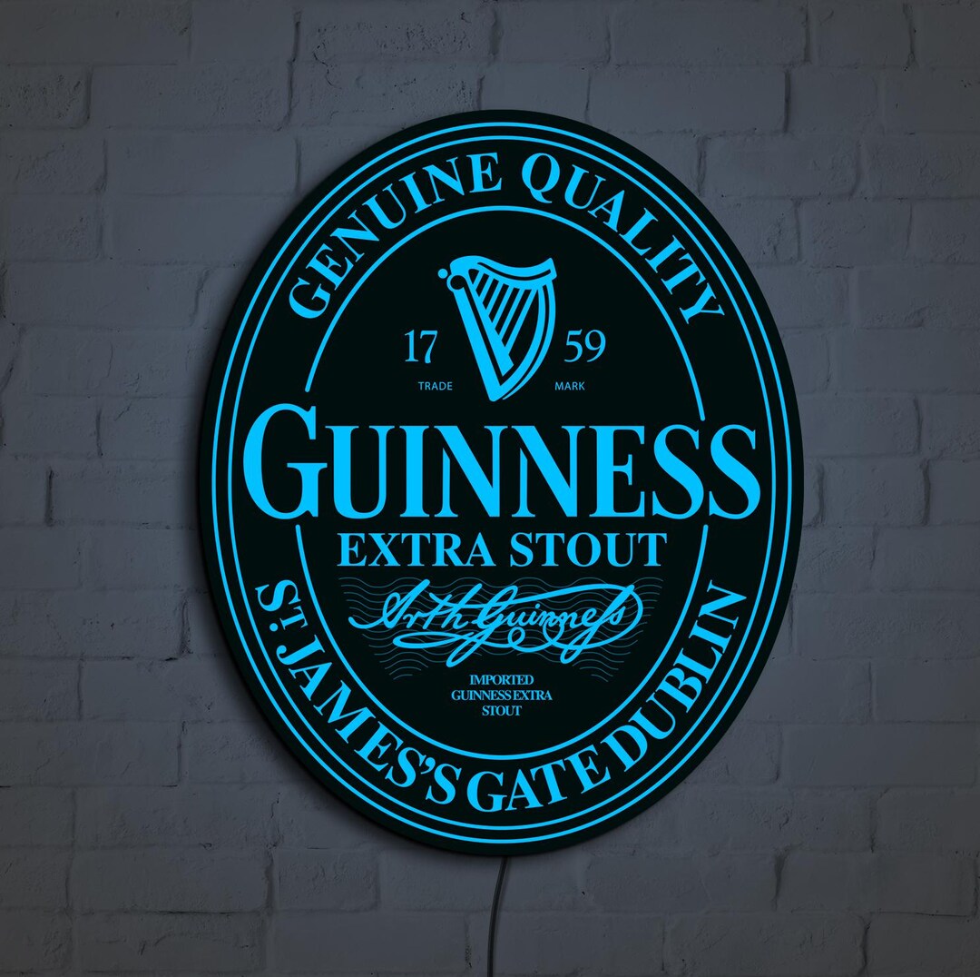 Guinness Neon Sign, LED Guinness Beer Light for Bar Wall Decor, Custom ...