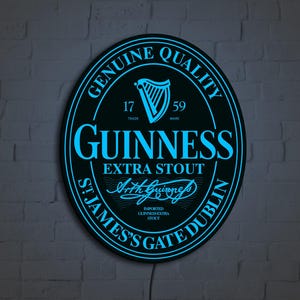 Guinness Neon Sign, LED Guinness Beer Light, Bar Light up Sign ...