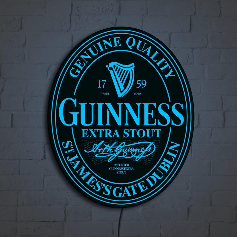 Guinness Neon Sign, LED Guinness Beer Light, Bar Light up Sign ...