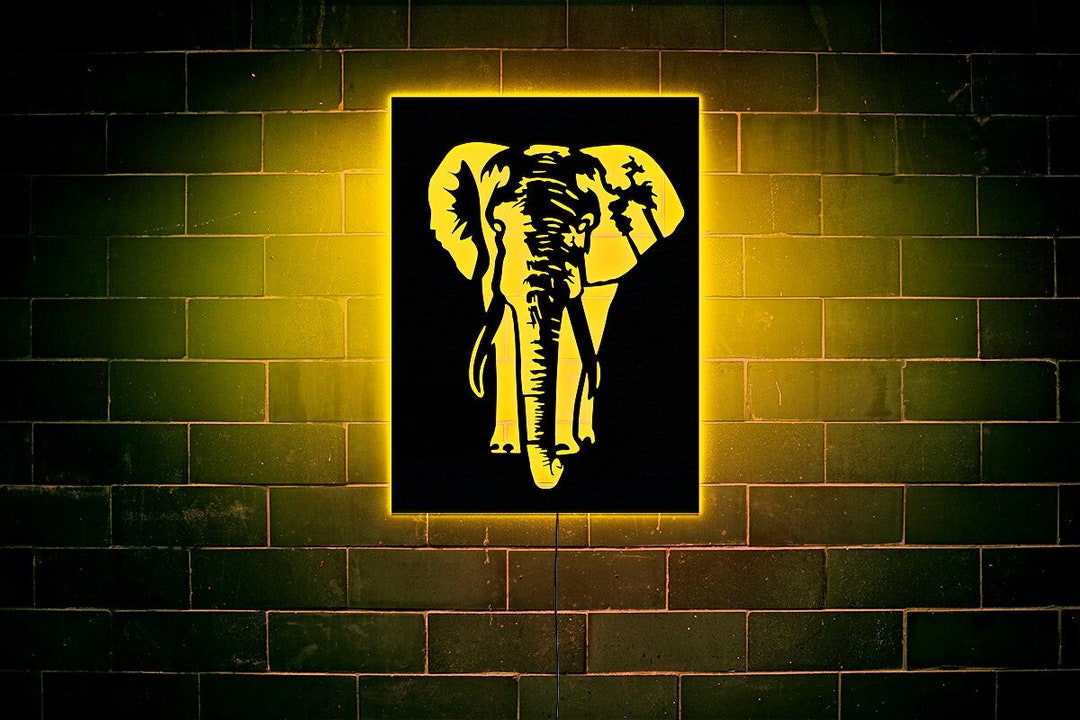 Elephant Neon Sign Elephant Led Sign Elephant Wall Light - Etsy