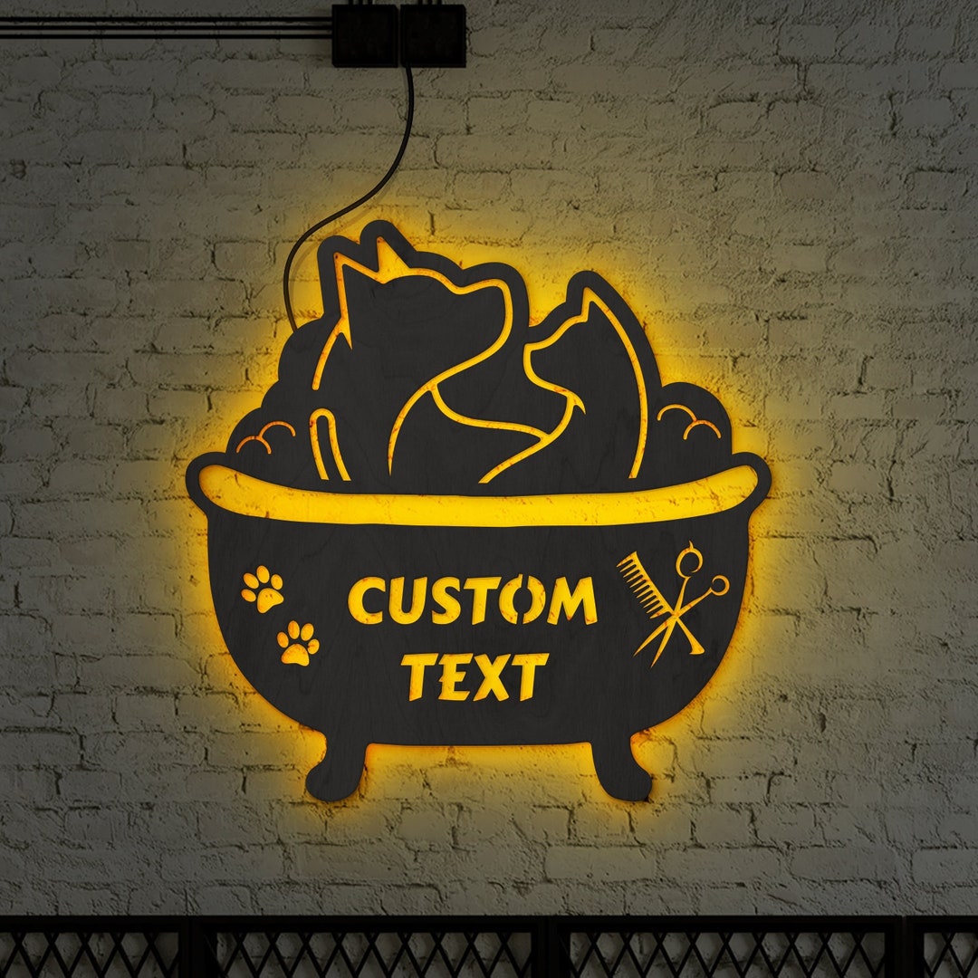 Pet Grooming Salon Sign, Pet Spa Led Sign, Pet Spa Neon Sign, Pet Salon ...