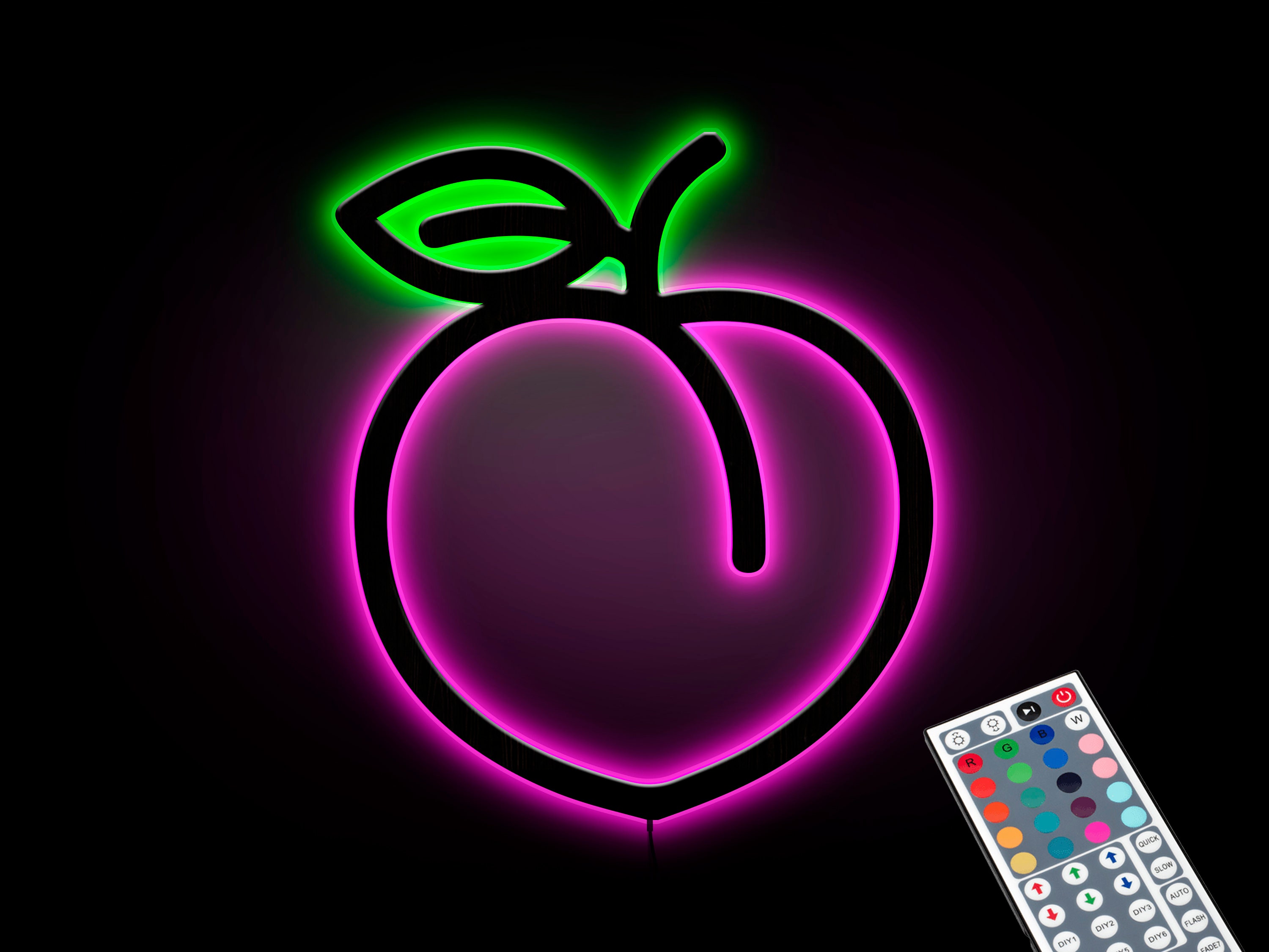 Peach Neon Sign Peach Led Sign Peach Neon Light Peach Wall | Etsy