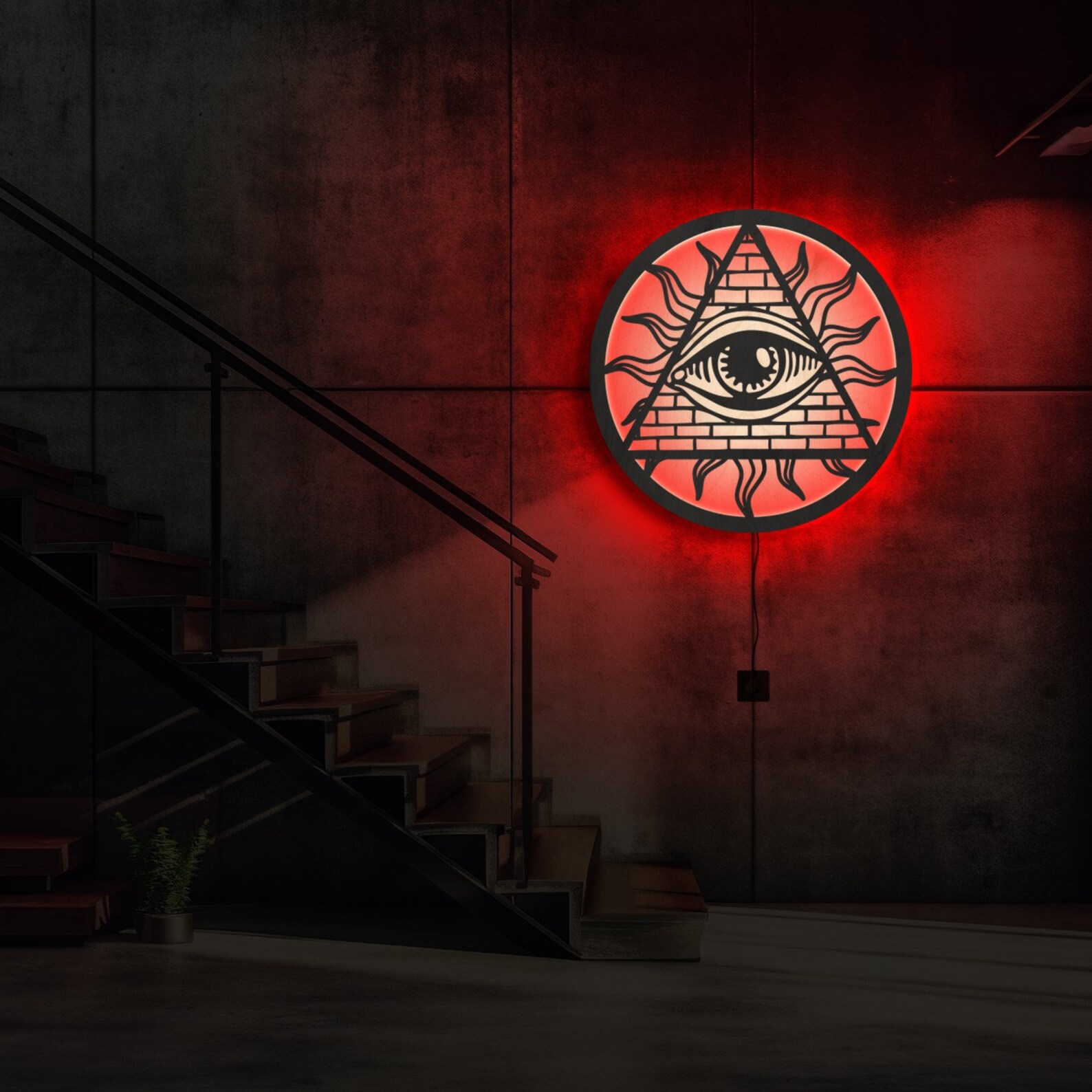 Illuminati Light up Sign, Evil Eye Neon Sign, Third Eye Wall Art, Eye ...