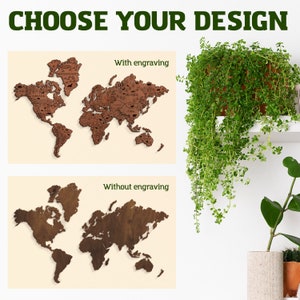 World Map Led, World Map Wood Wall Art, Led Cork World Map, World Map ...