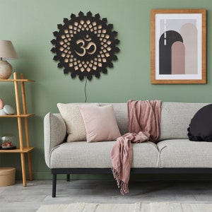 Om Led Light, Mandala Led Wall Art Decor, Mandala Light Sign, Om Symbol ...