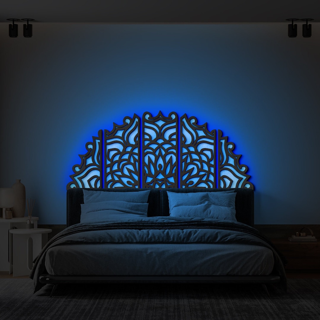 Mandala Led Wall Art, King Bed Headboard Light, Queen Bed Headboard ...