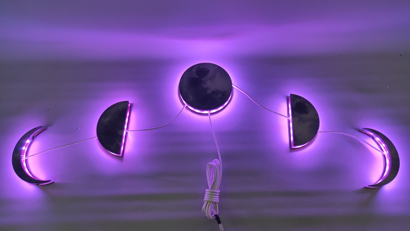 Moon Phase Wall Art Moon Phase Lights Moon Phase Wall Decor - Etsy