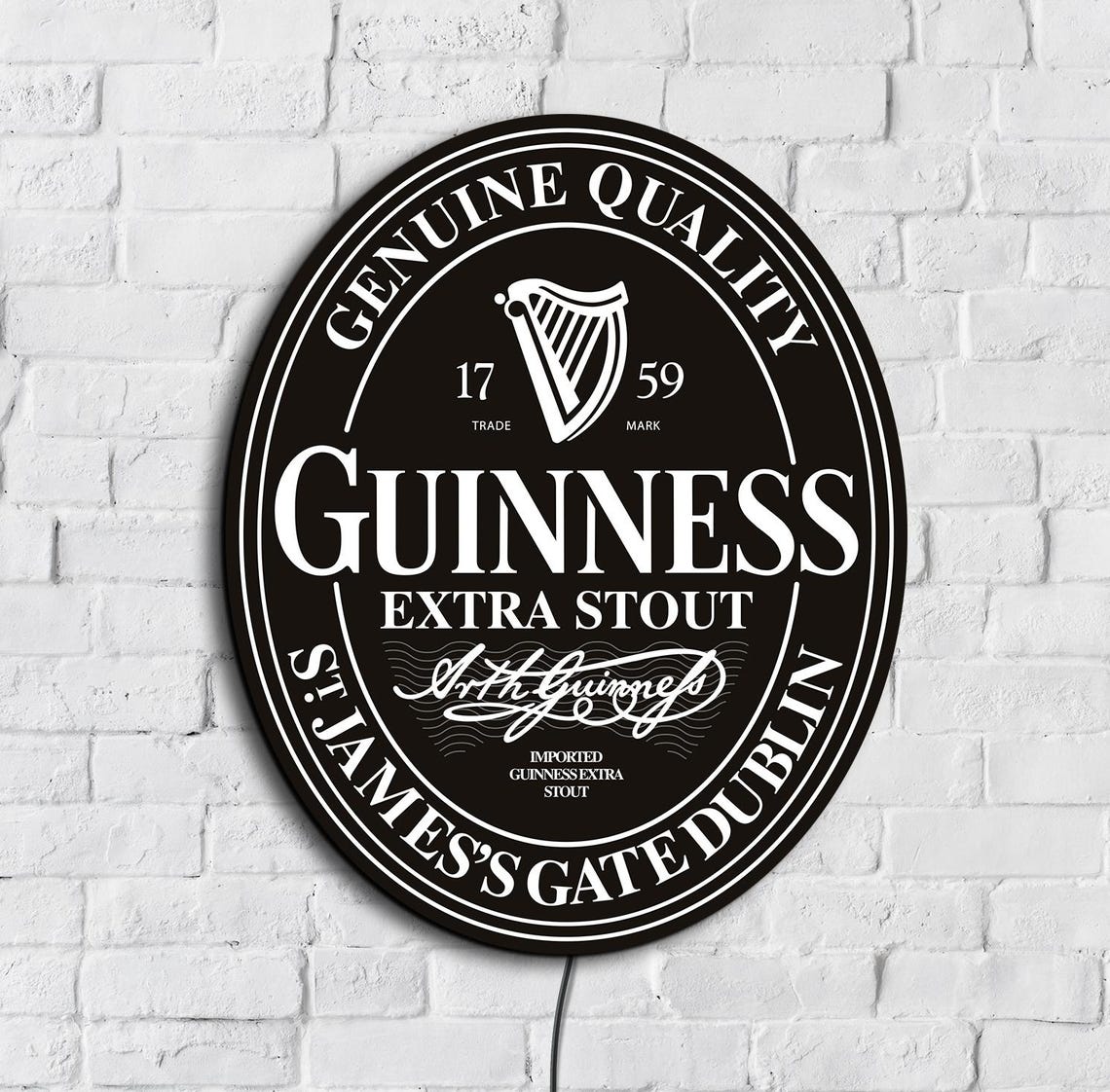 Guinness Neon Sign, LED Guinness Beer Light, Bar Light up Sign ...