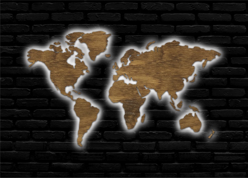 World Map Led World Map Light World Map Neon Sign Map Lamp - Etsy