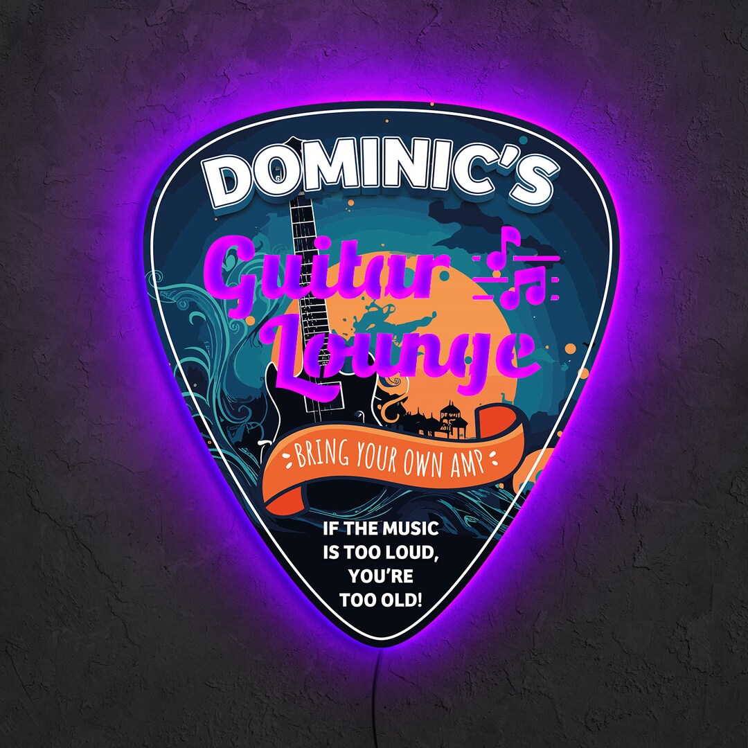 Guitar Lounge Led Sign,guitar Room Sign Light,guitar Neon Sign,music ...