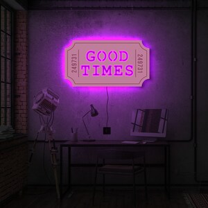 Custom Ticket Neon Sign, Cinema Ticket Led Sign, Movie Tickets Night ...