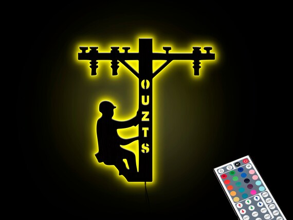 Lineman Led Sign Lineman Light Lineman Wall Decor Lineman | Etsy