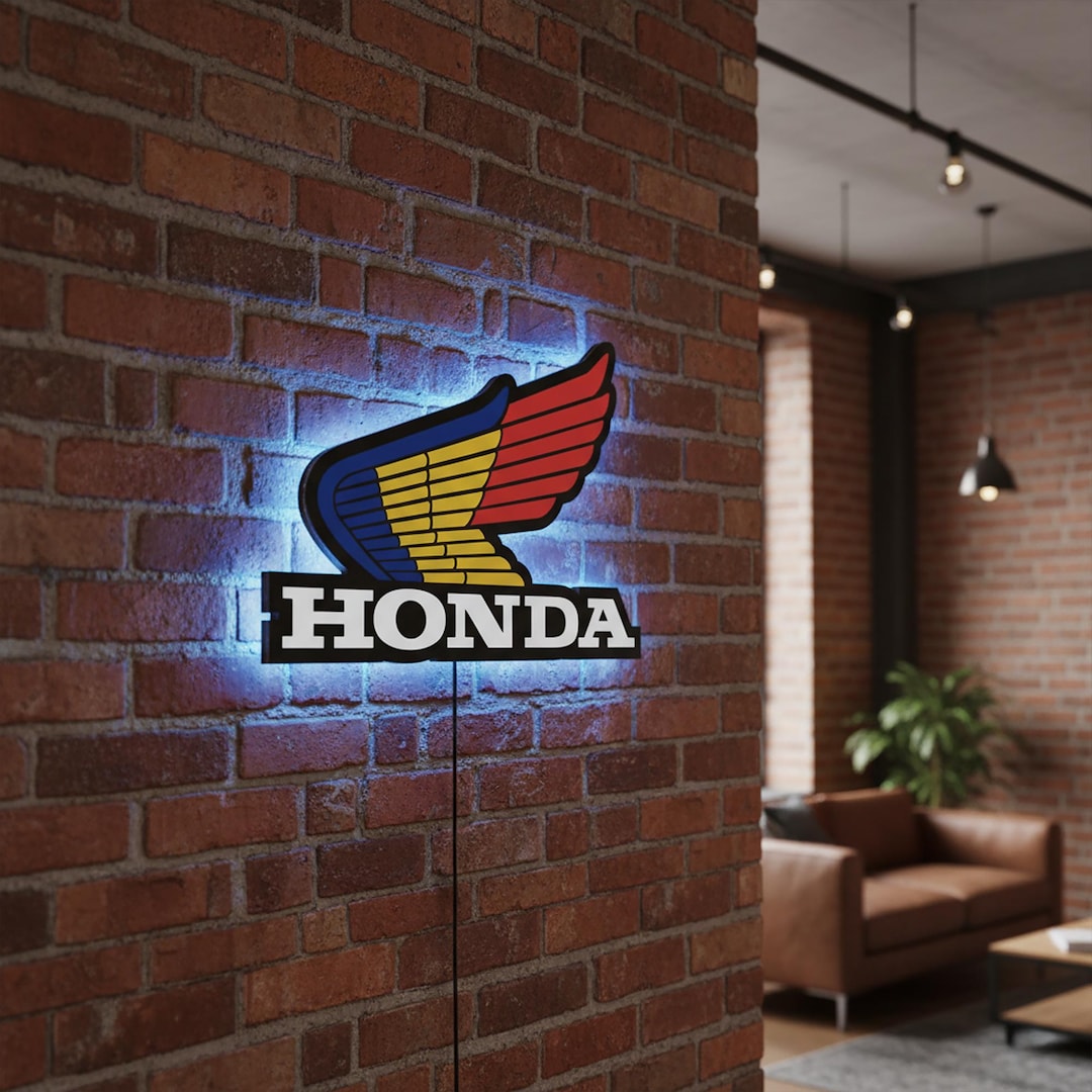 Honda Wall Sign, Honda Light up Sign, Honda Garage Decor, Motorcycle ...
