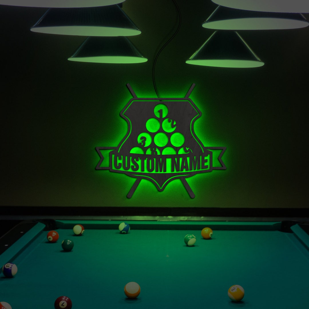 Billiard Neon Sign, Billiard Led Sign, Custom Billiard Sign, Billiard ...