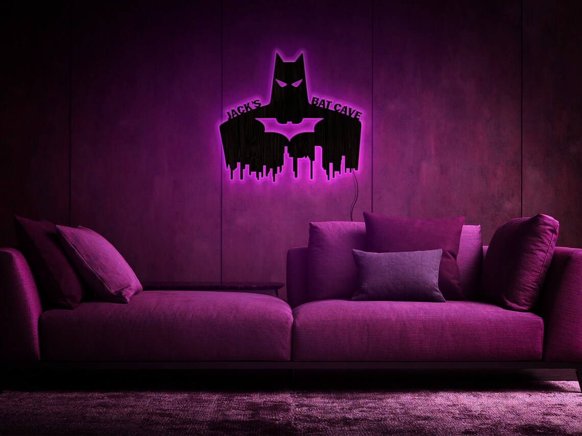 LED Bat Cave Sign Custom Led Sign Personalized Lighted Sign - Etsy