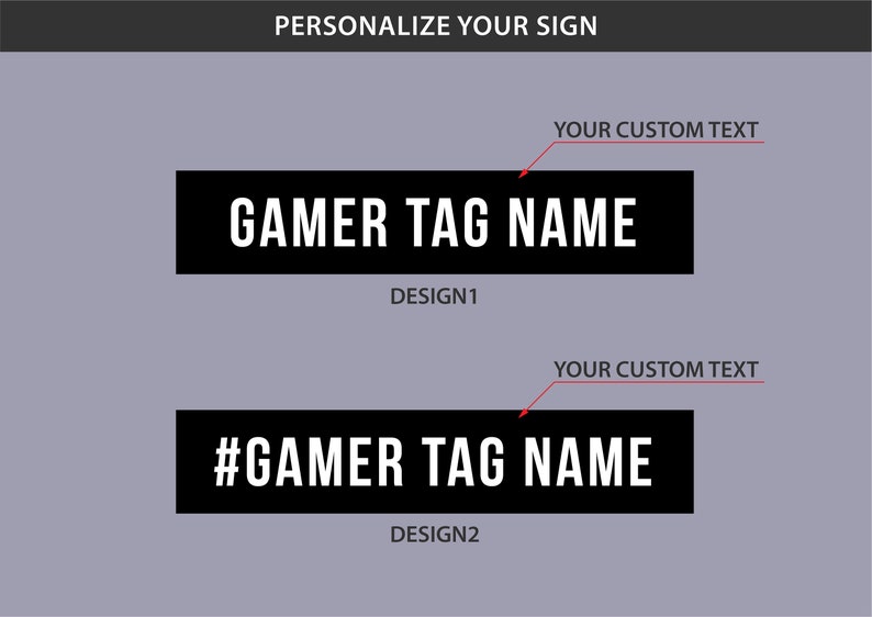 Custom Gamertag Sign Gamer Tag Night Light Gamer Tag Led - Etsy