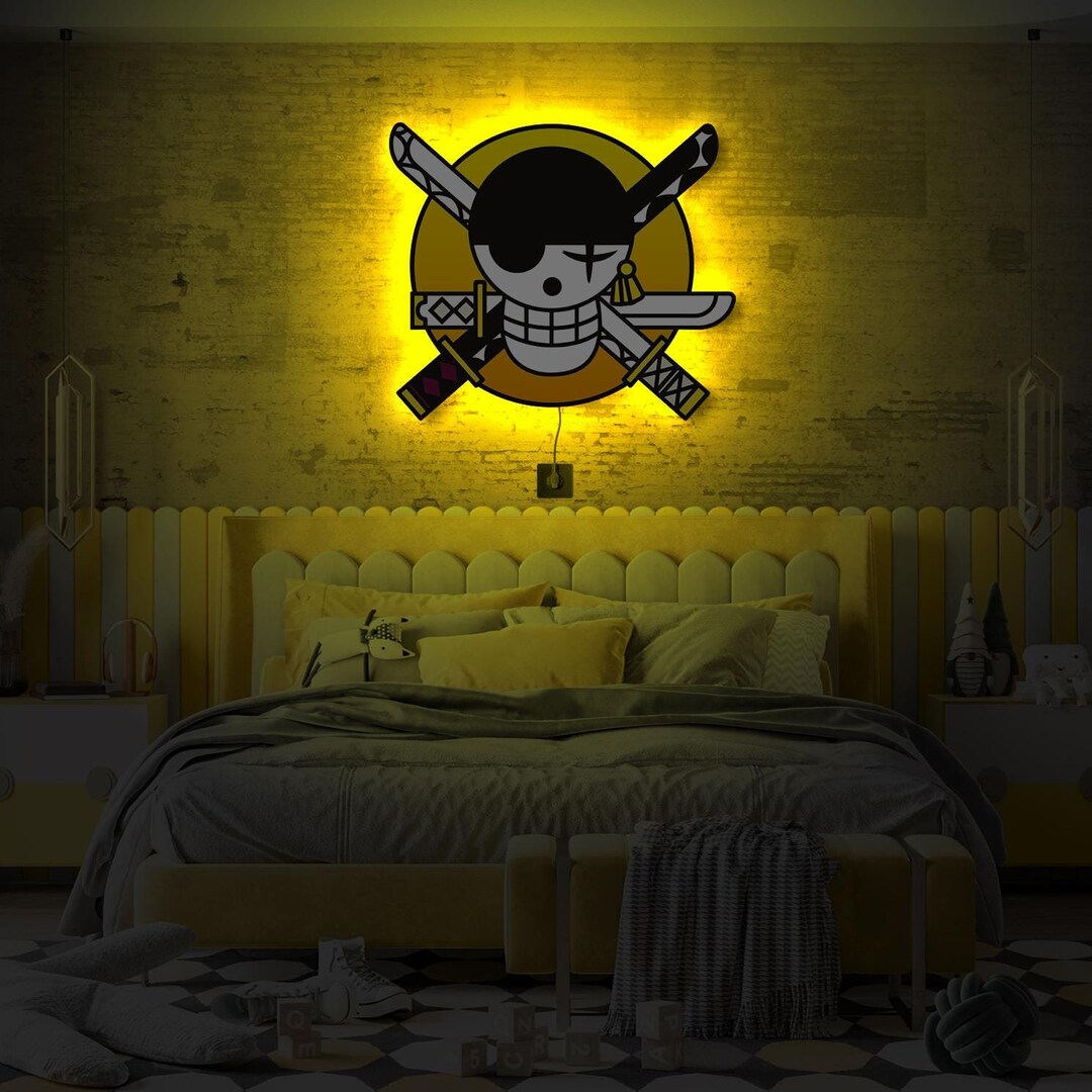 One Piece Led Neon Sign, Pirate Flag Wall Light, Anime Wall Art for ...