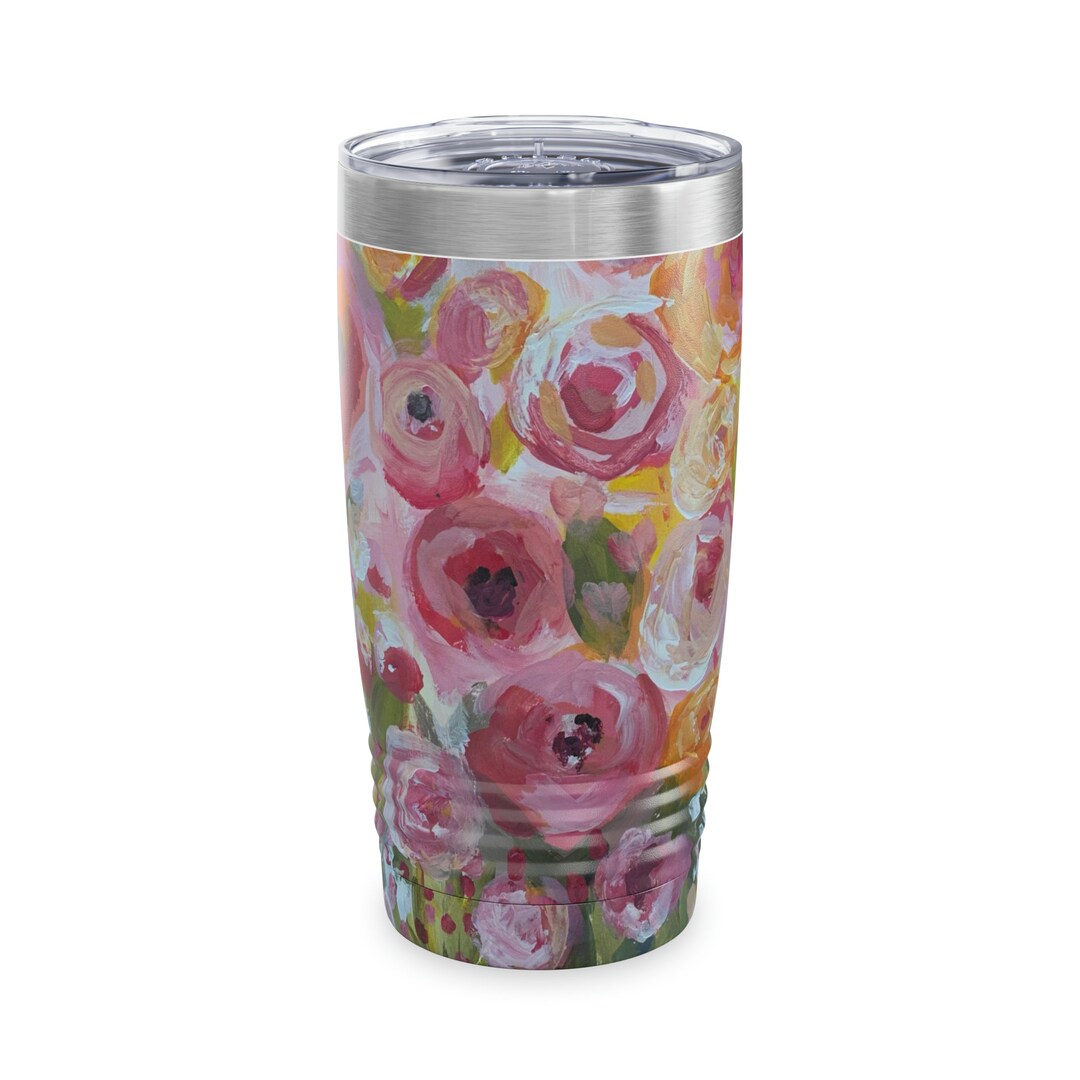 Pink Floral Ringneck Tumbler, 20oz - Etsy