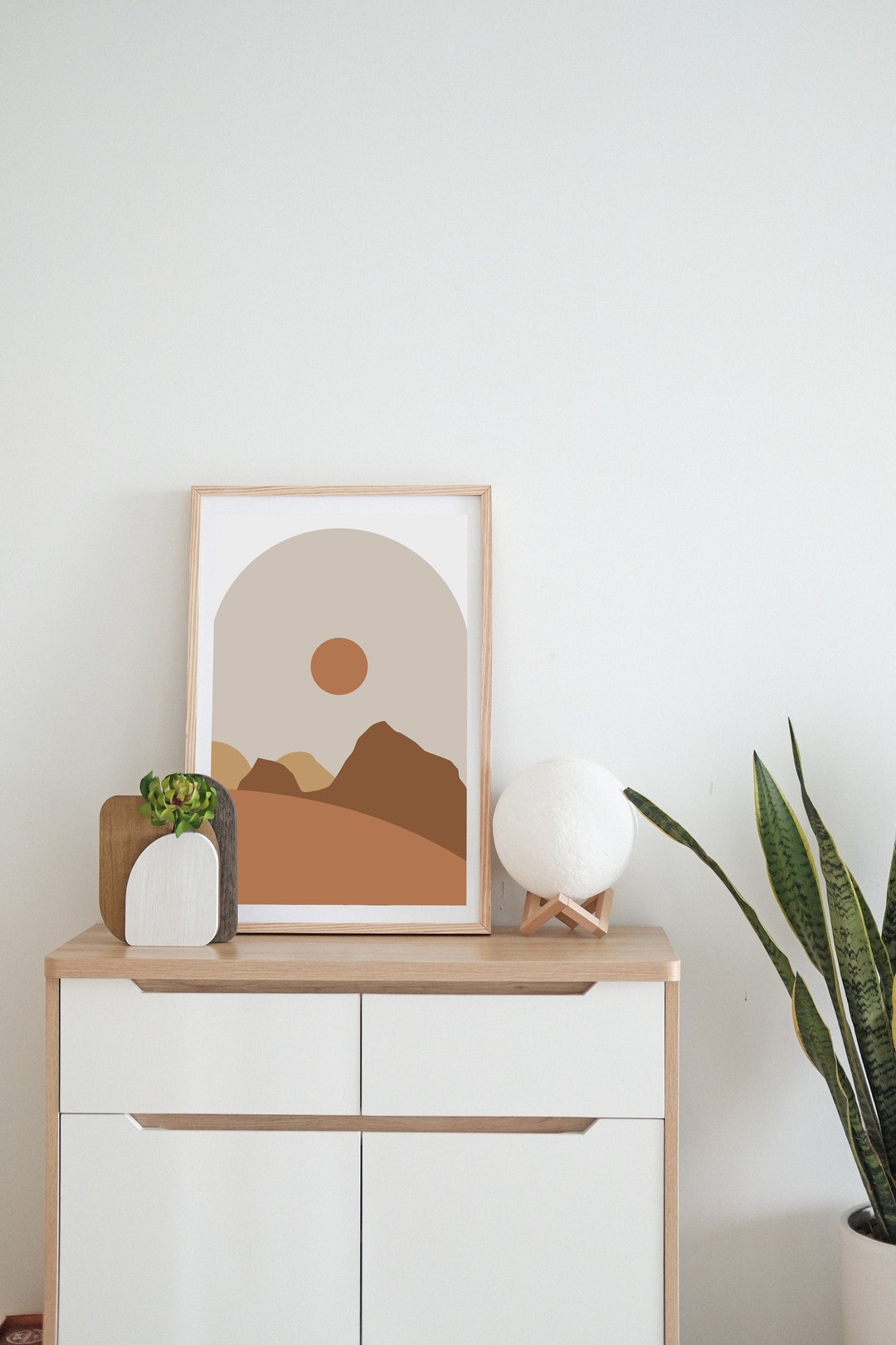 Boho Desert Wall Art Print, Poster Aesthetic, Living Room Art, Mid ...