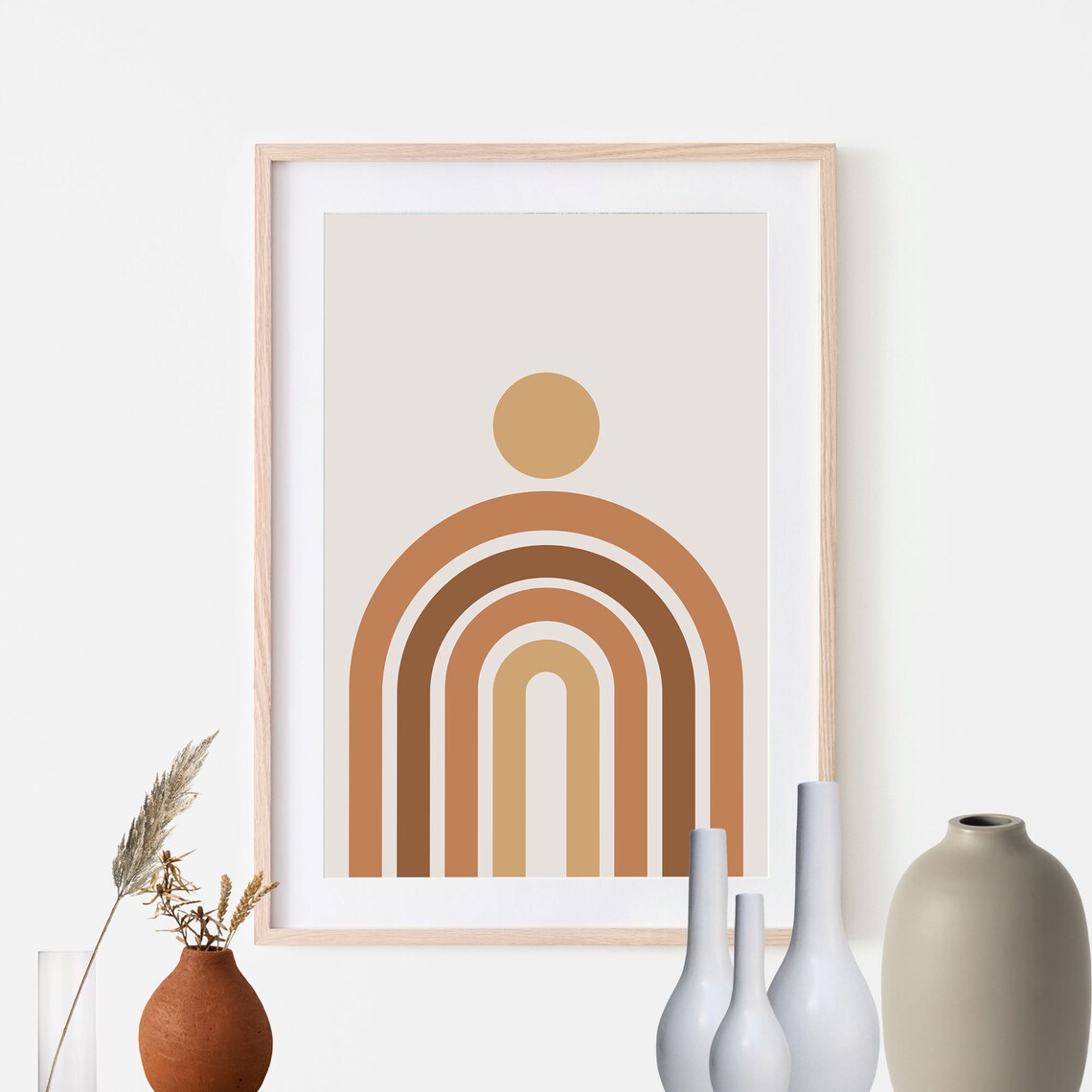 Set of 4 Modern Boho Wall Art Earth Tone Wall Art Digital | Etsy