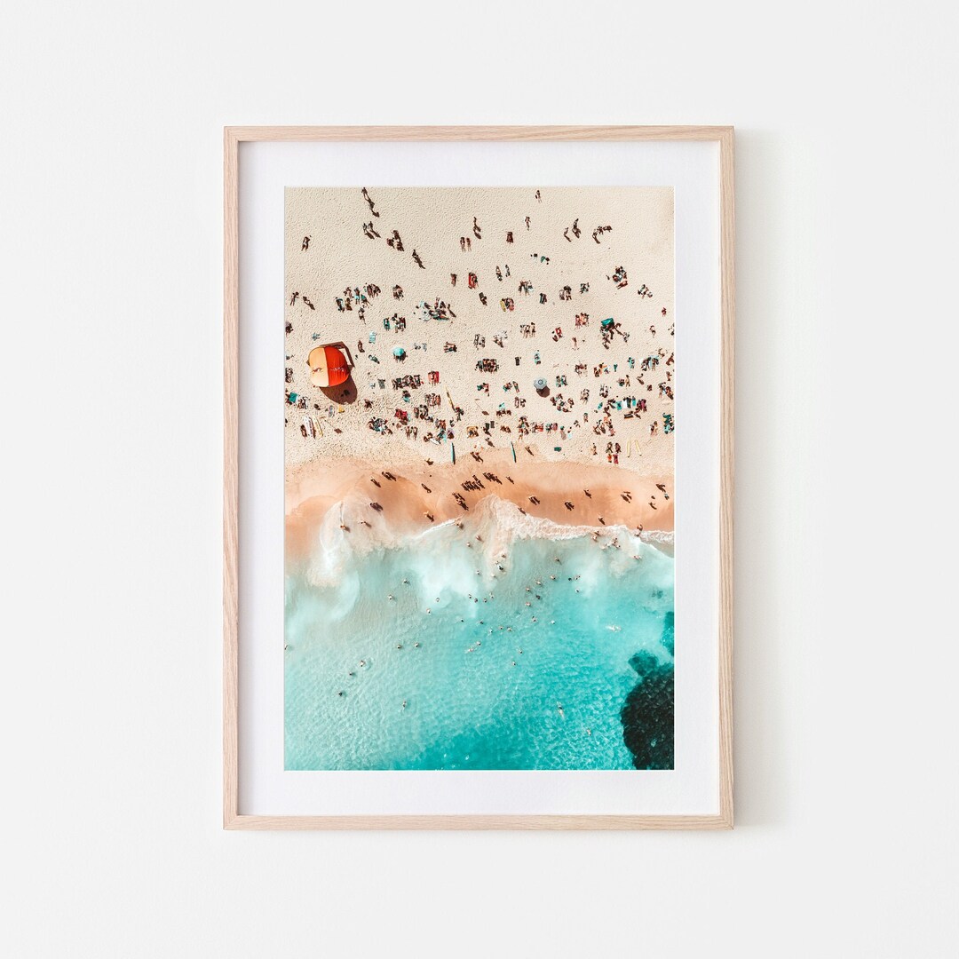 Beach Day Poster, Aerial Beach Print, Wall Decoration, Ocean Print ...